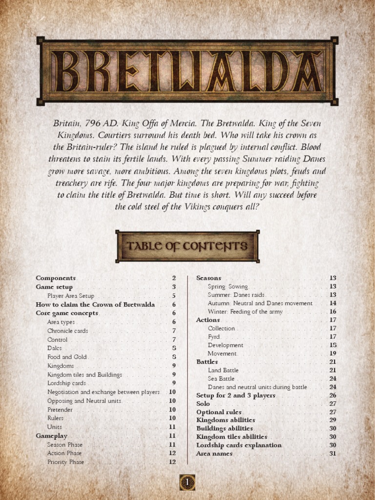 Bretwalda - Rules | PDF | Vikings | Wessex