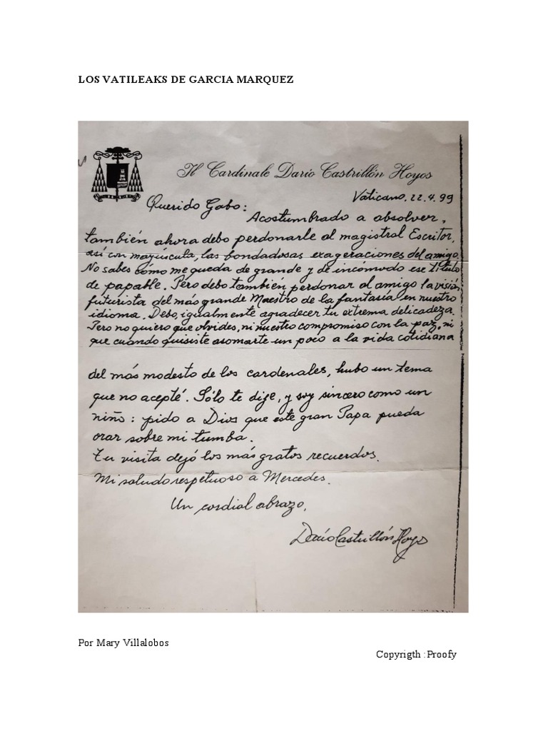 Primicia - Los Vatileaks de Gabo - Mary Villalobos | PDF | Gabriel ...