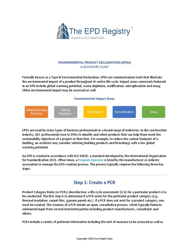 What Is An Epd The Epd Registry | PDF | Life Cycle Assessment | Economies