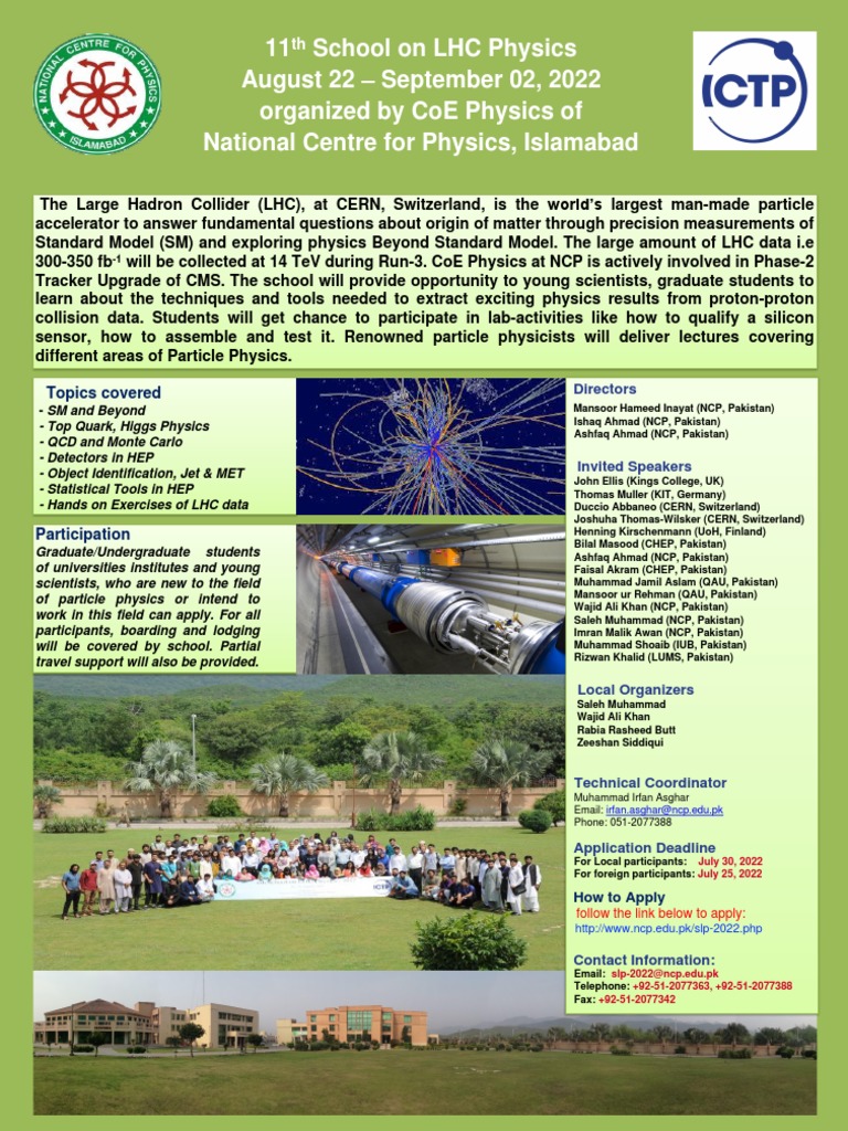 11 School On LHC Physics August 22 - September 02, 2022 Organized by Coe Physics of National ...