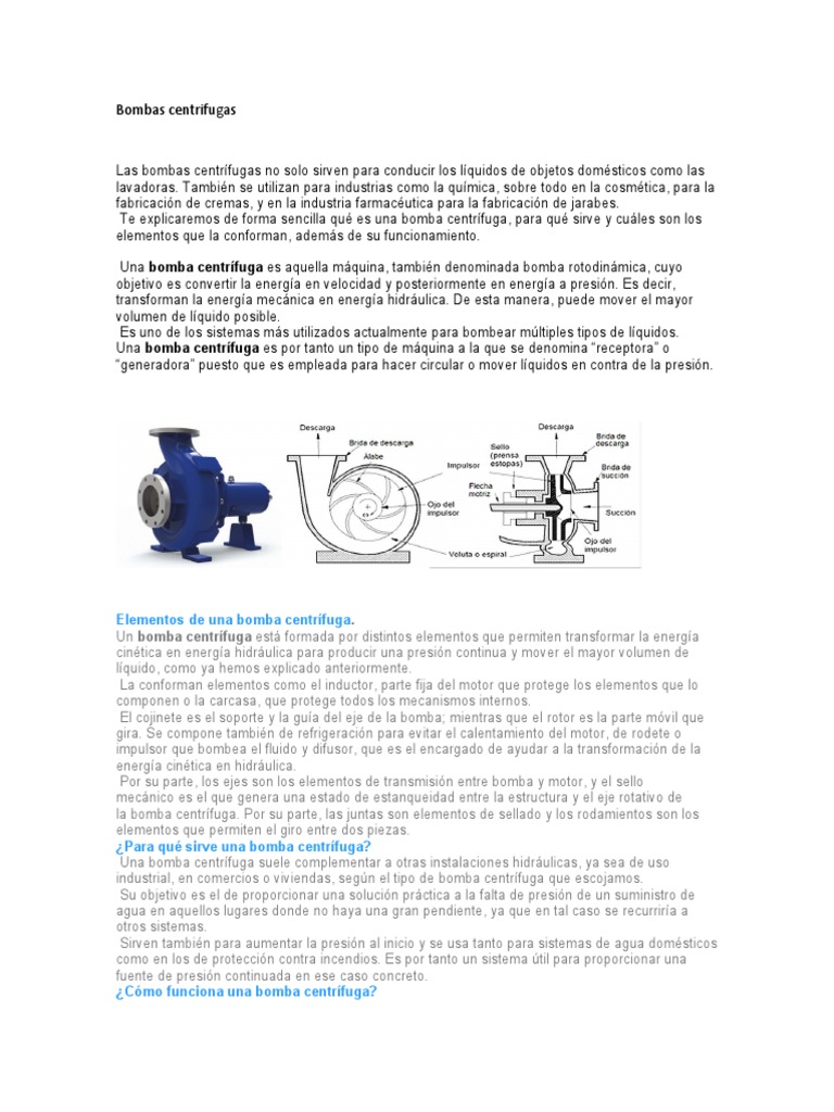 Bombas Centrifugas | PDF | Bomba | Ingeniería mecánica