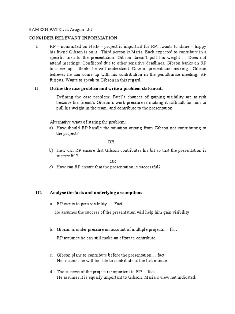 Case Analysis-Ramesh Patel | PDF | Behavioural Sciences | Cognitive Science