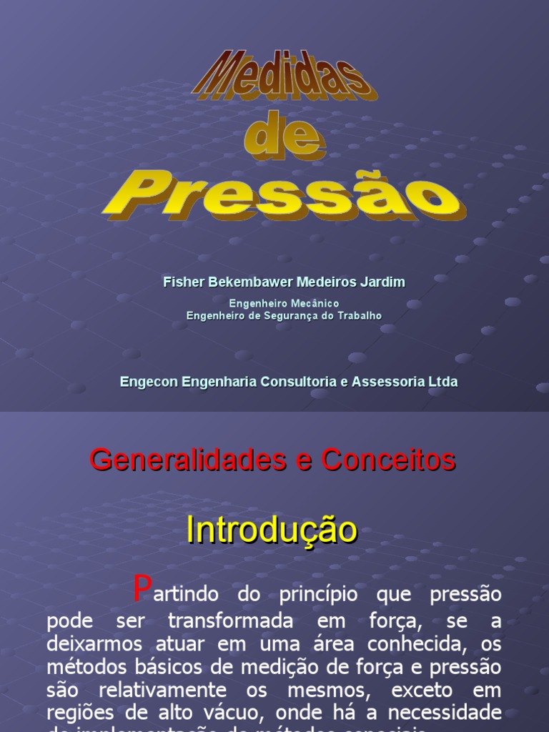 Medidas de pressão | PDF | Pressão | Medição de pressão