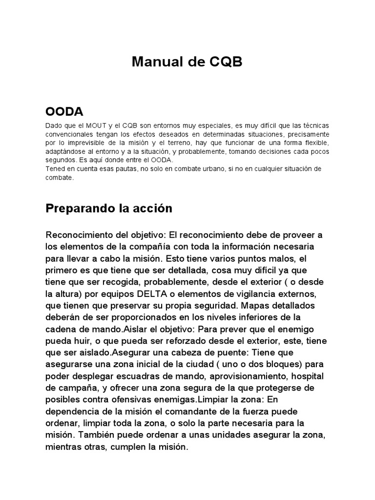 Manual CQB - Marine Corps | PDF | Tanques | Operaciones militares