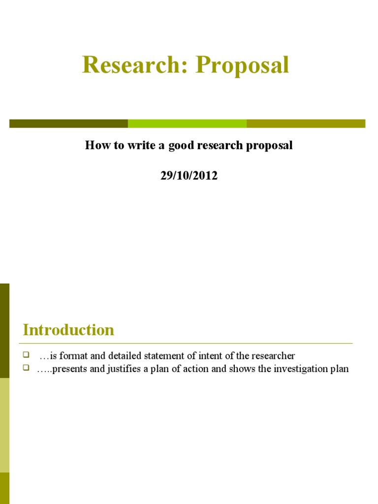 How To Write A Good Research - Proposal | Download Free PDF ...