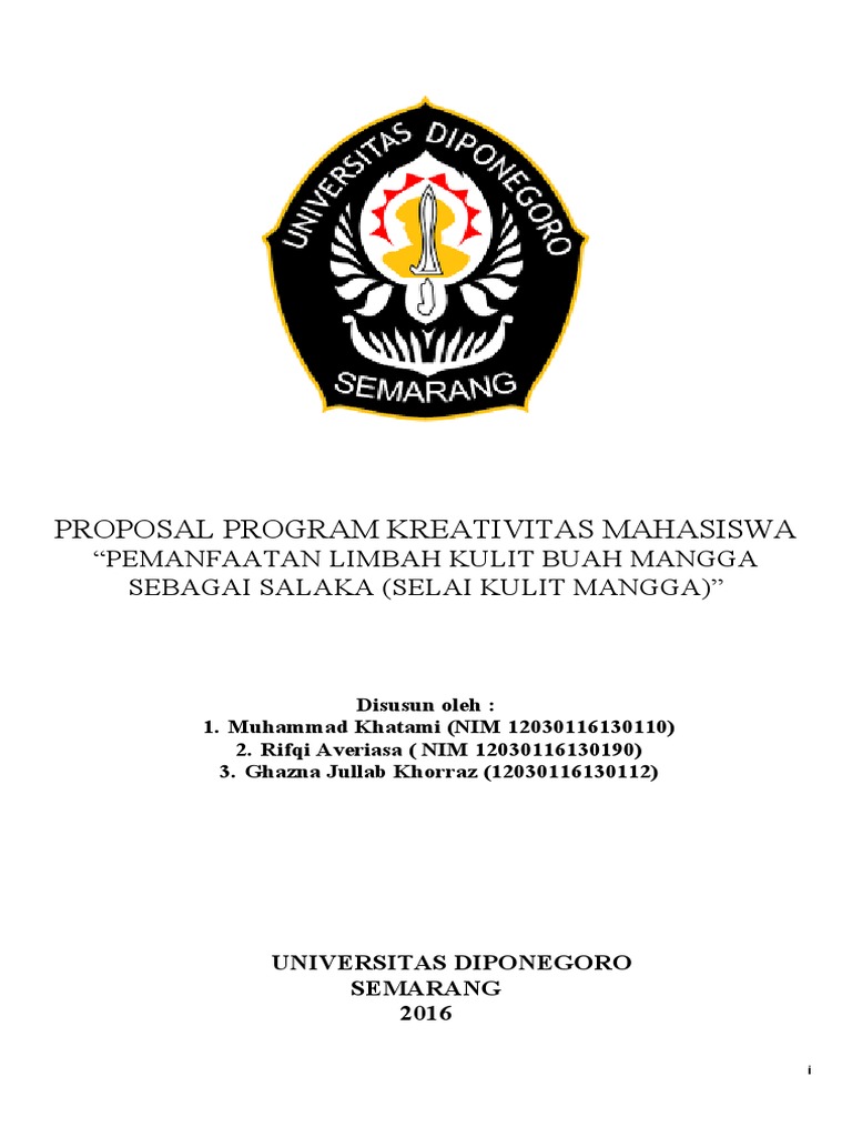 Proposal Program Kreativitas Mahasiswa | PDF