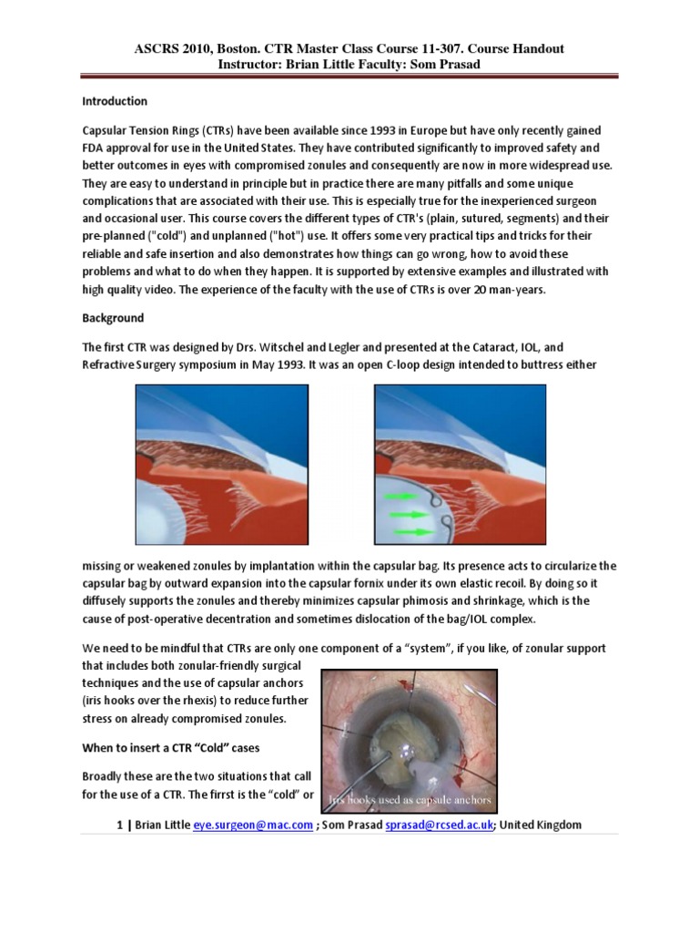 CTR Master Class Course | Download Free PDF | Eye | Clinical Medicine