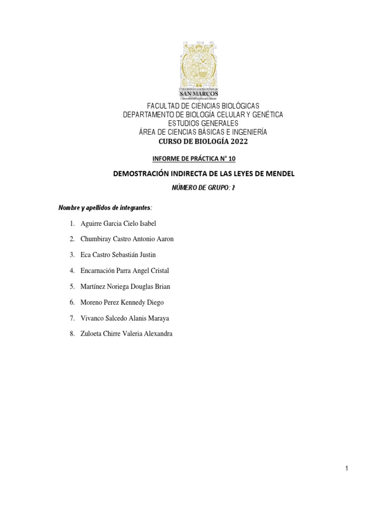 Sem 10 Tarea Practica Mendel 2022 | PDF | Dominancia (Genética) | Alelo