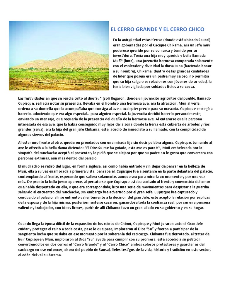 El Cerro Grande y El Cerro Chico | PDF