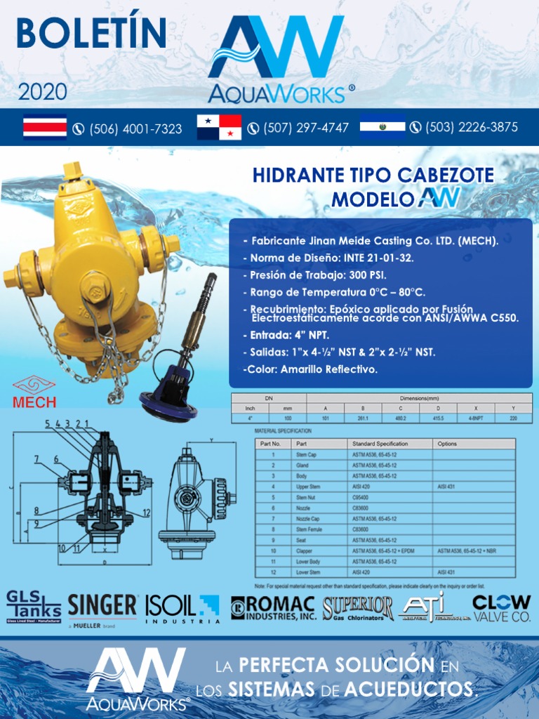 Ficha Técnica Hidrante Multivalvular | PDF