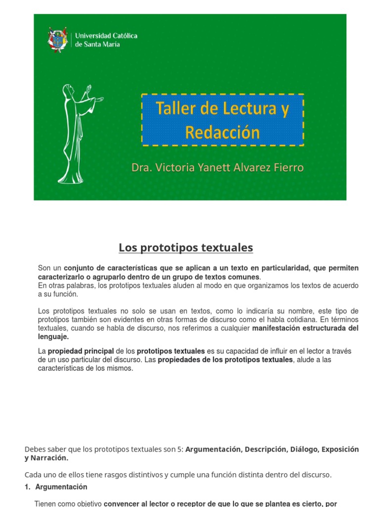 Prototipos Textuales: Guía Completa | PDF | Hablar en público | Narración