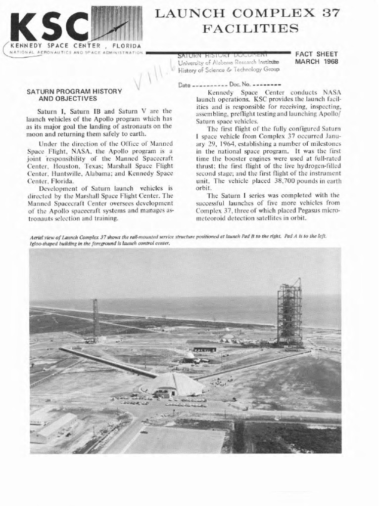 Launch Complex 37 Facilities | PDF | Kennedy Space Center | Saturn Ib