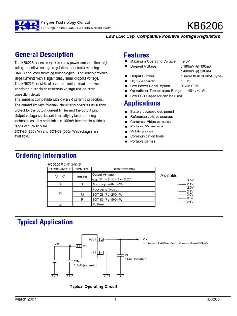 Low ESR Capacitor Compatible Positive Voltage Regulators with Precise ...