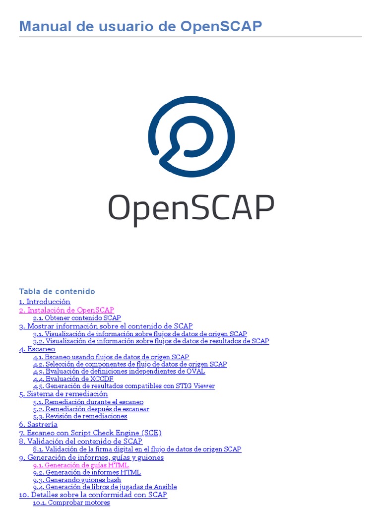 Manual de Usuario de OpenSCAP | PDF | Archivo de computadora | Xml