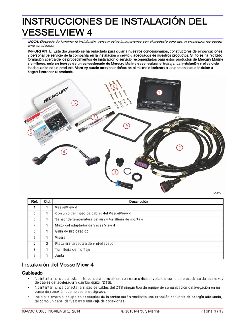 Vesselview 4 Install Sheet 8m0105005 Spa | PDF | Archivo de computadora ...