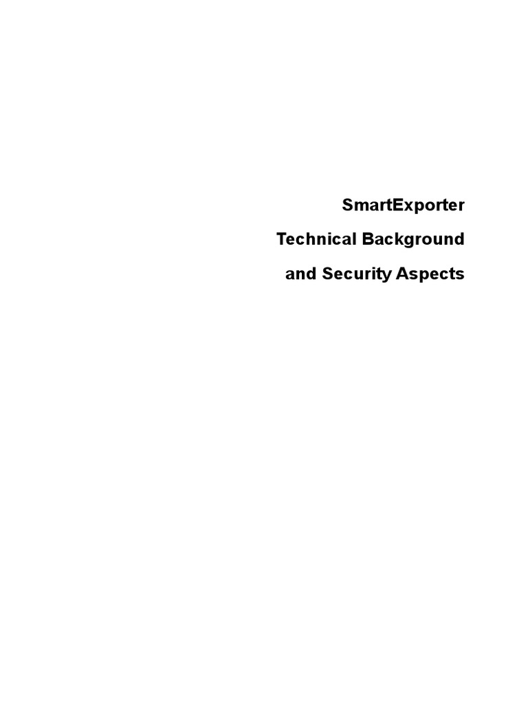 Smartexporter Technical Background and Security Aspects | PDF ...