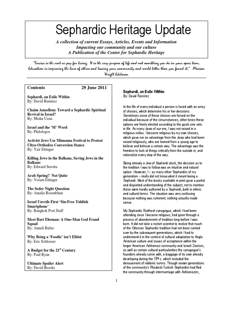 Sephardic Heritage: Community Insights | PDF | Haredi Judaism | Zionism