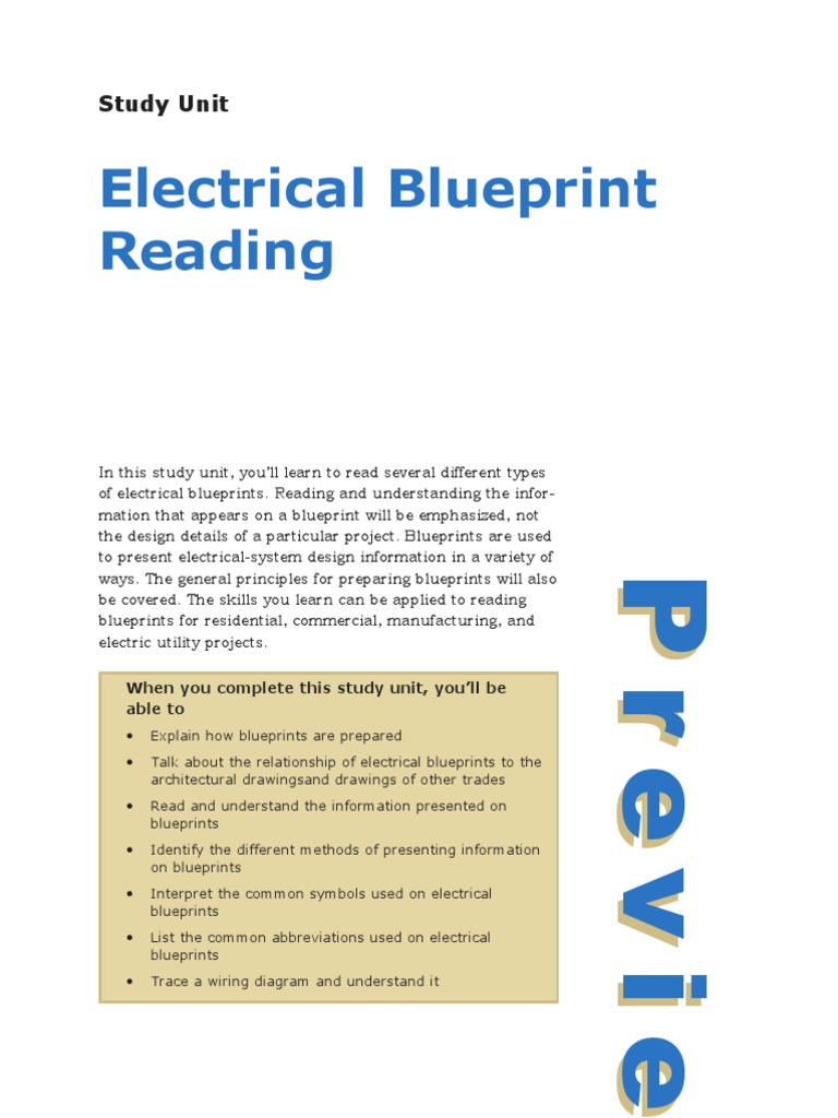 Electrical Blueprint Reading: Study Unit | PDF | Transformer | Electric ...