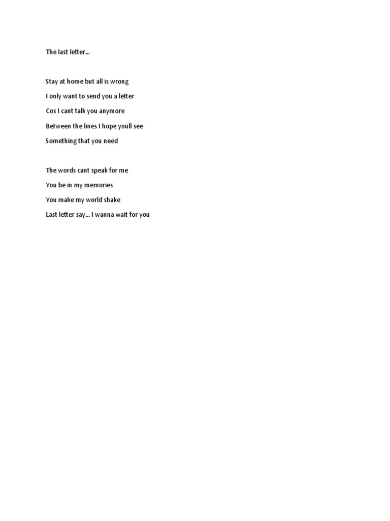 Last Letter | PDF