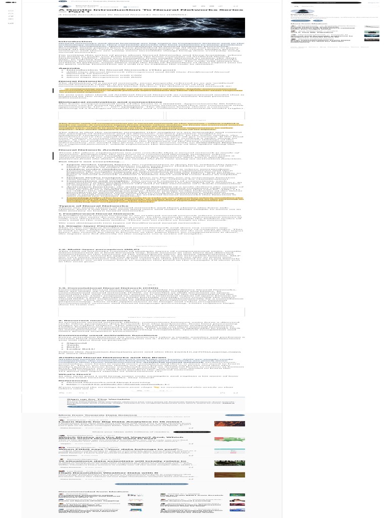 A Gentle Introduction To Neural Networks AI | PDF | Artificial Neural ...