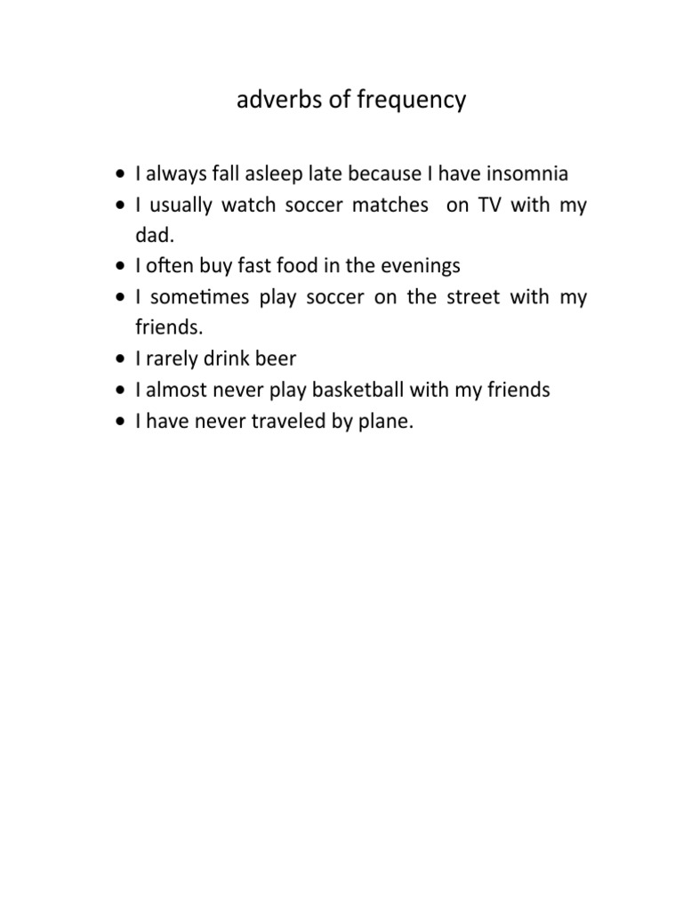 Adverbs of Frequency | PDF