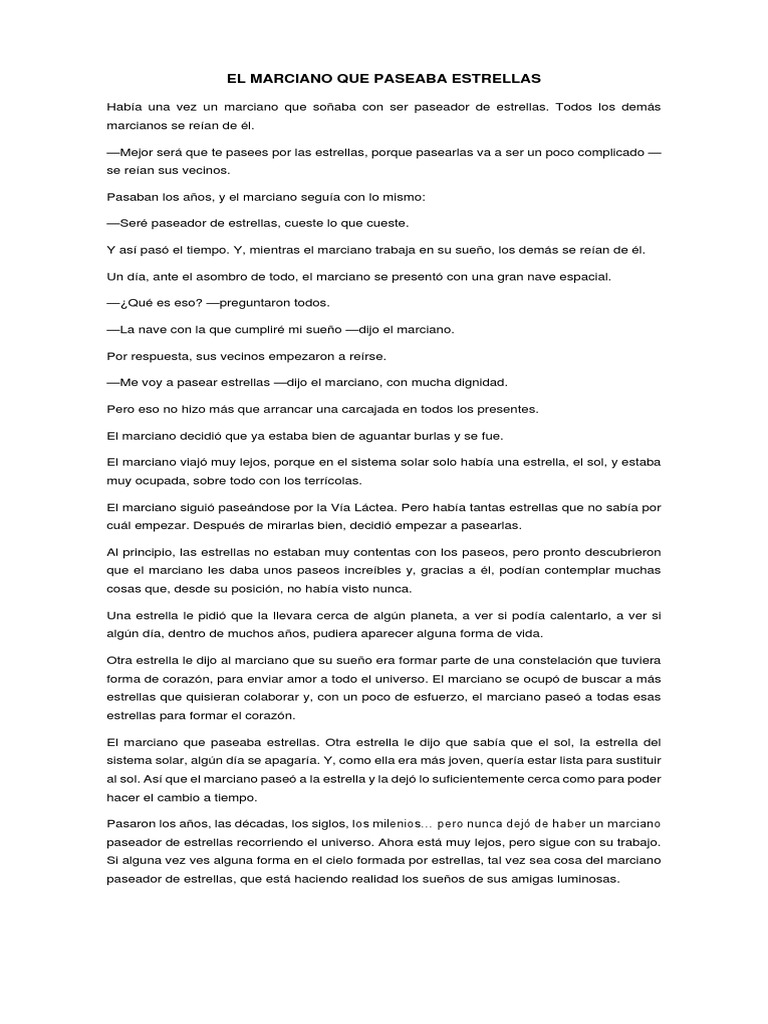 El Marciano Que Paseaba Estrellas | PDF | Estrellas | Marte