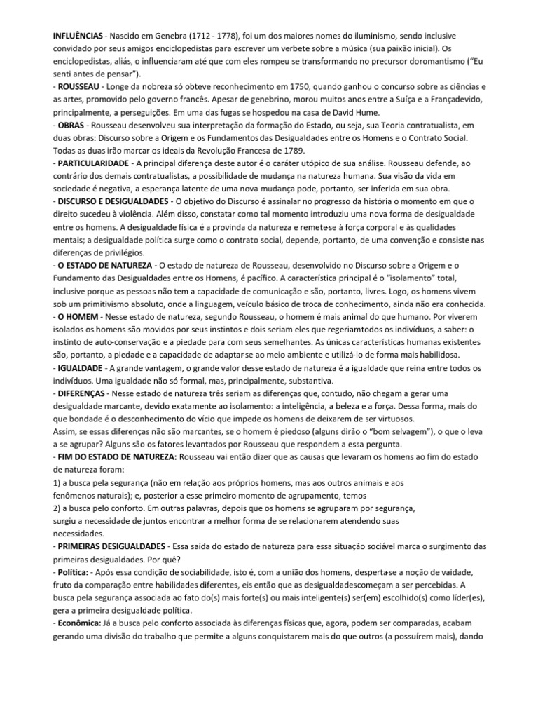 Montesquieu e Rousseau: Comparação | PDF | Jean-Jacques Rousseau ...