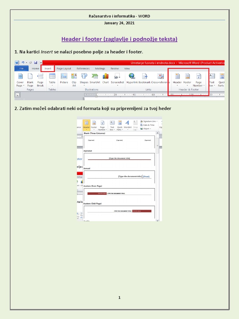 Fusnote, Heder, Inicijal, Art | PDF
