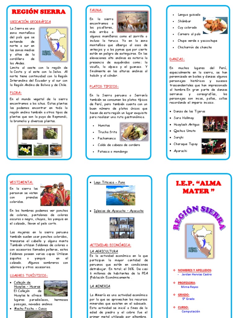 TRIPTICO SIERRA | PDF | Andes | Perú