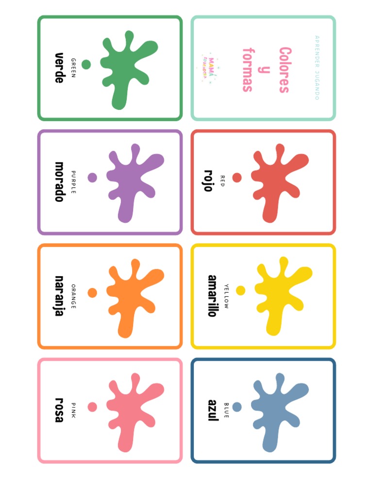 Tarjetas educativas de frutas y colores | PDF