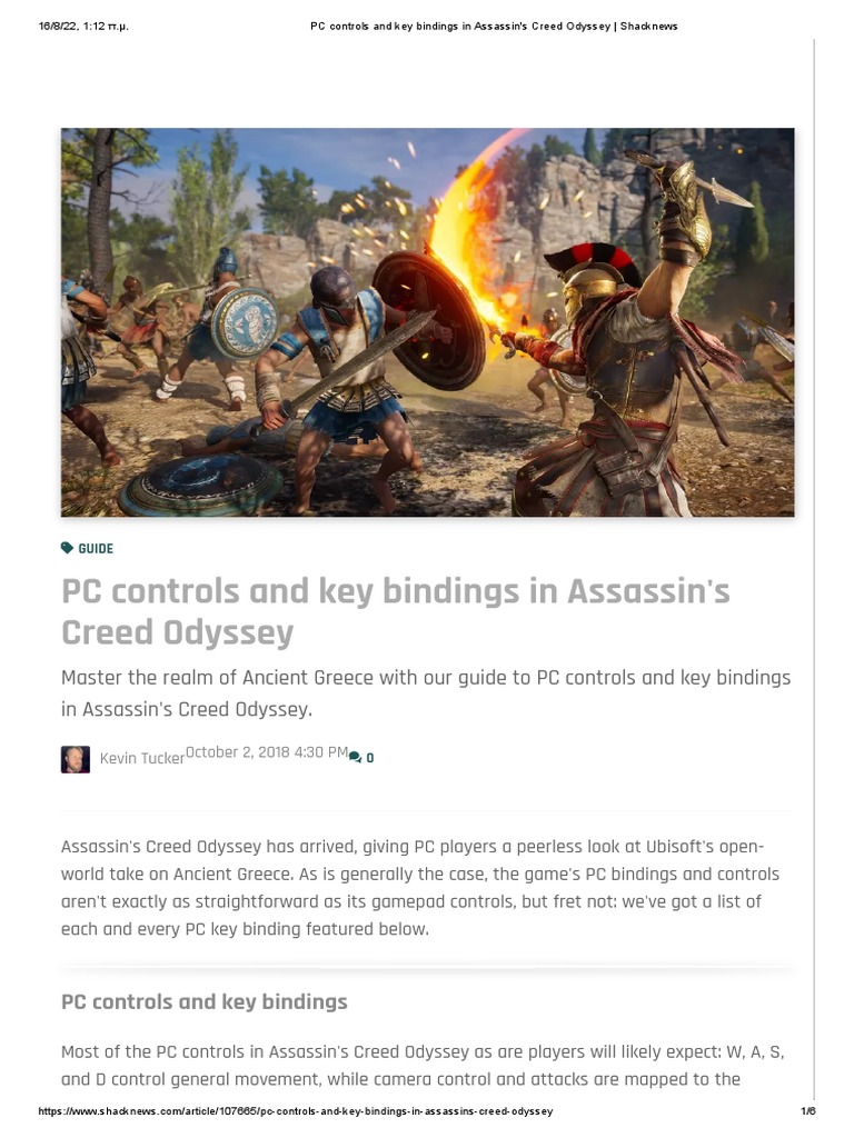 PC Controls and Key Bindings in Assassin's Creed Odyssey - Shacknews | PDF | Keyboard Shortcut