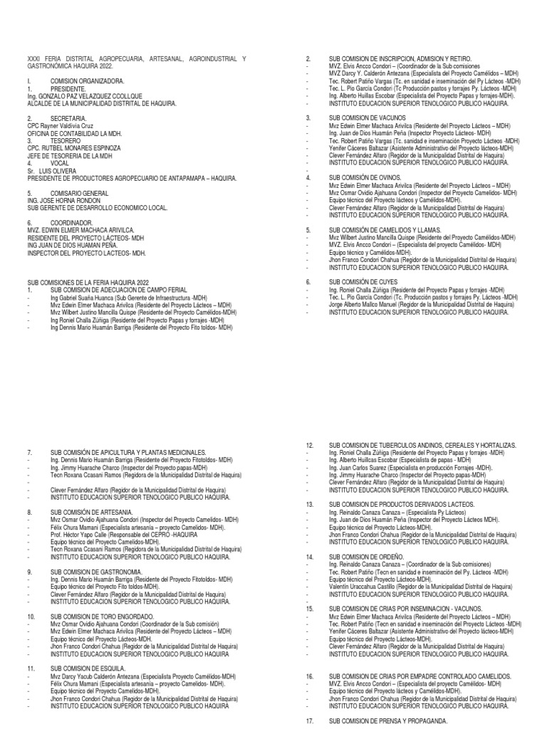 Reglamento Xxxi Expo Haquira 2022 | PDF | Agronegocios | Oveja