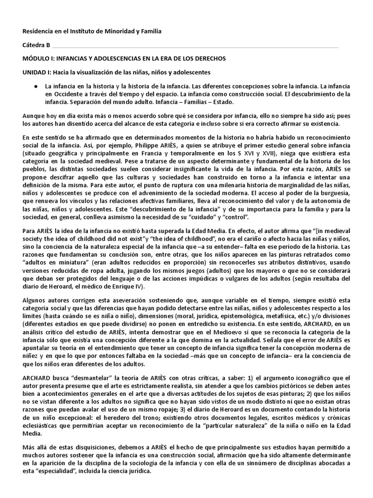 Minoridad - Fichas Por Unidad | PDF | Derechos de los niños | Derecho penal