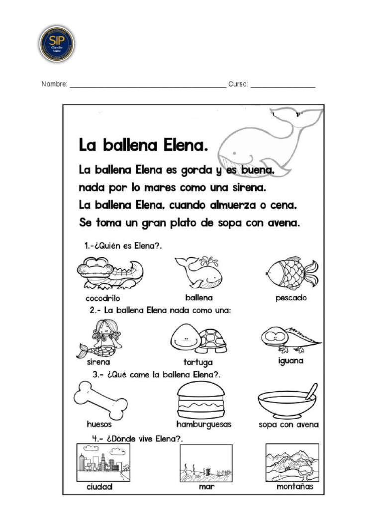 Cuento La Ballena Elena | PDF