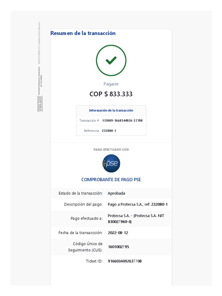 COMPROBANTE DE PAGO | PDF