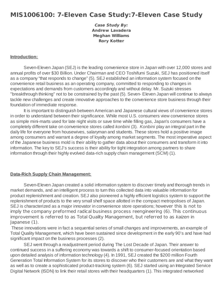 7 Eleven+Case+Study | PDF | Retail | Inventory
