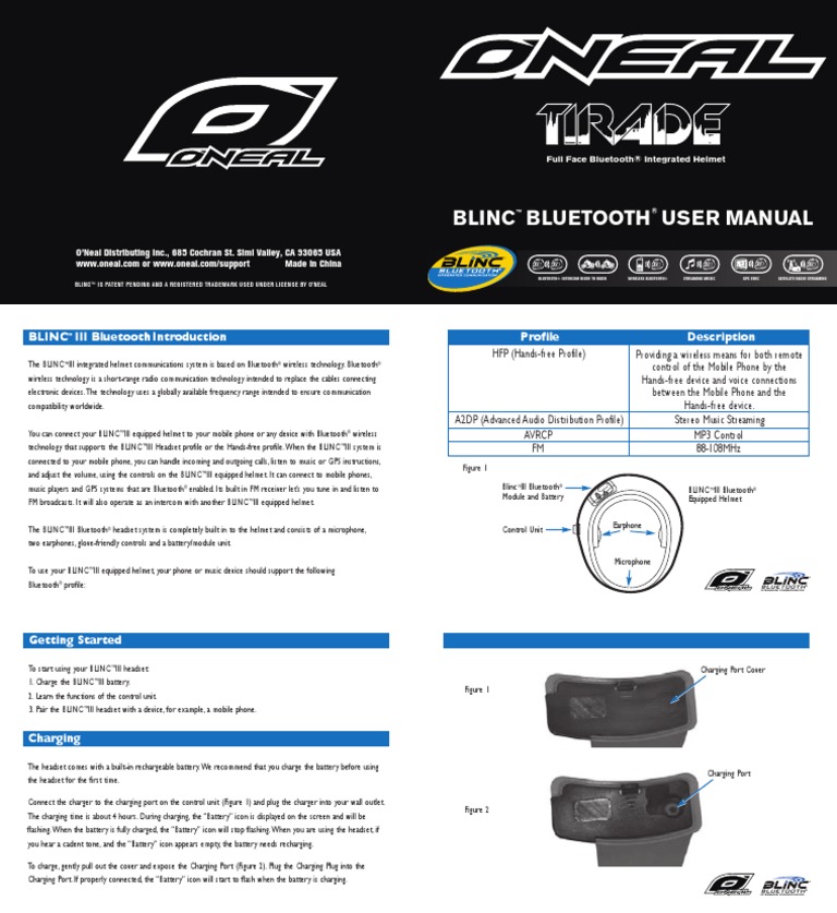 Blinc Bluetooth User Manual: Full Face Bluetooth® Integrated Helmet ...