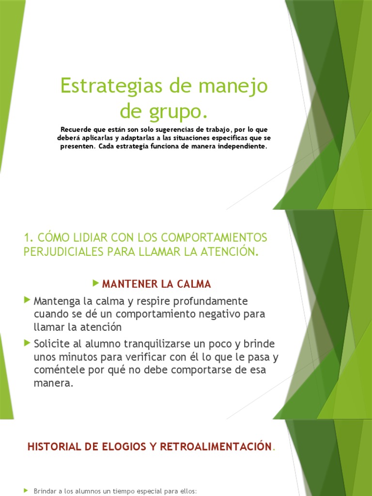 Estrategias de Control de Grupo Escolar | PDF | Comportamiento | Ira