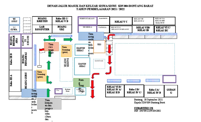Denah SDN 004 Bontang Barat 2021-2022 | PDF
