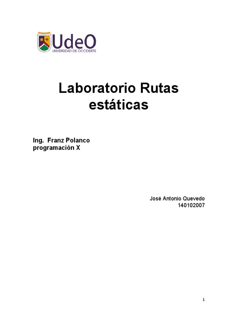 Ruteo Estatico | PDF | Enrutador (Computación) | Enrutamiento