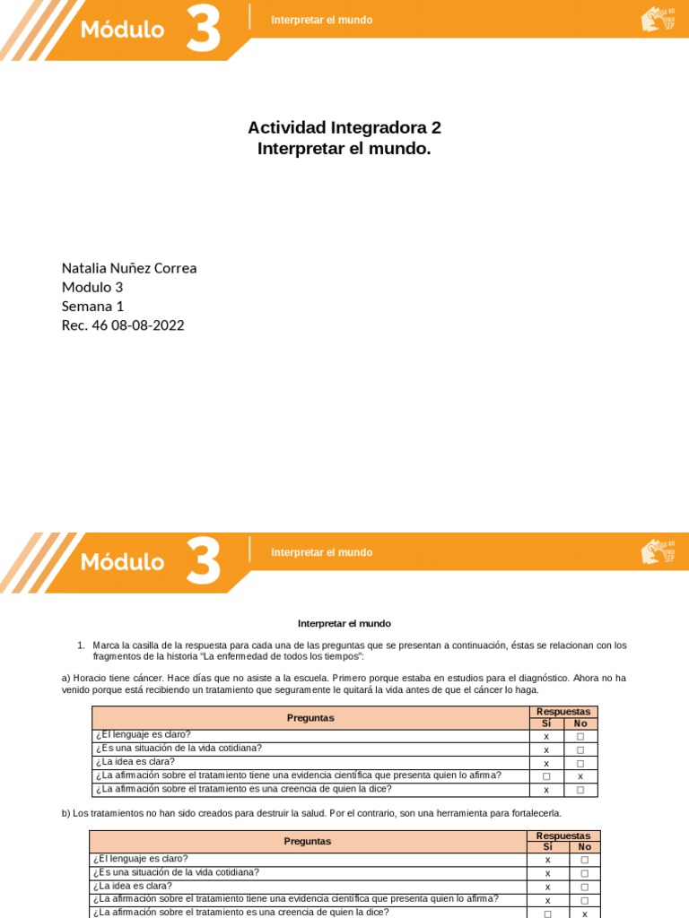 Módulo 3 Actividad Integradora 2 | PDF | Cáncer | Diagnostico medico