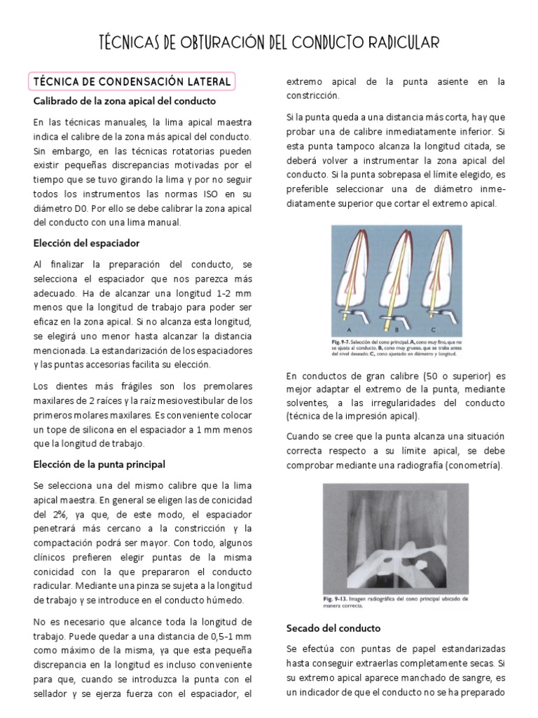 Técnicas de Obturación Del Conducto Radicular | PDF | Inyección ...