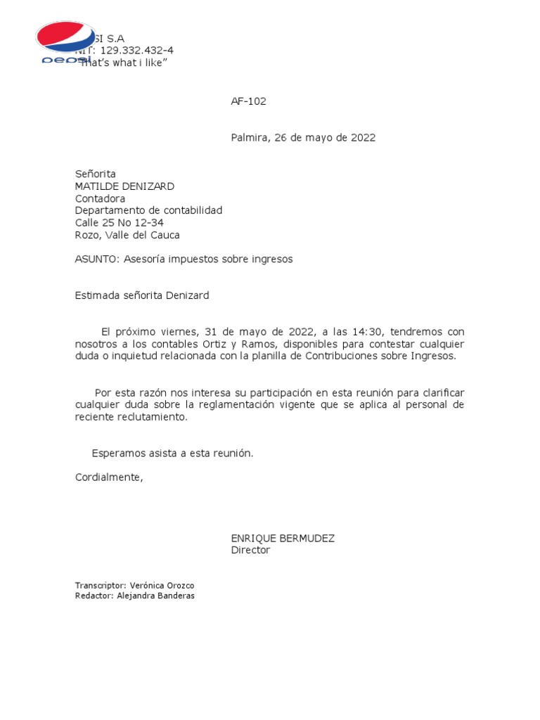 Carta Estilo Semibloque | PDF | Negocios | Derecho