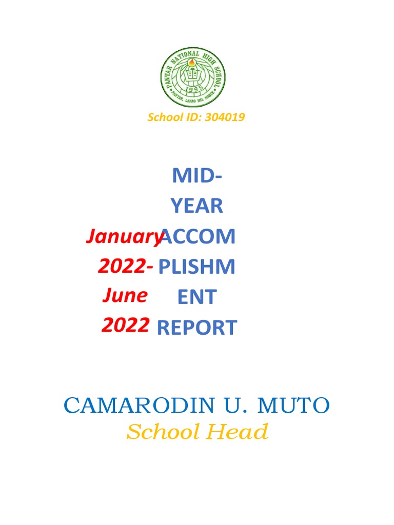 Mid-Year Accomplishment Report 2022 | PDF | Cognition | Evaluation