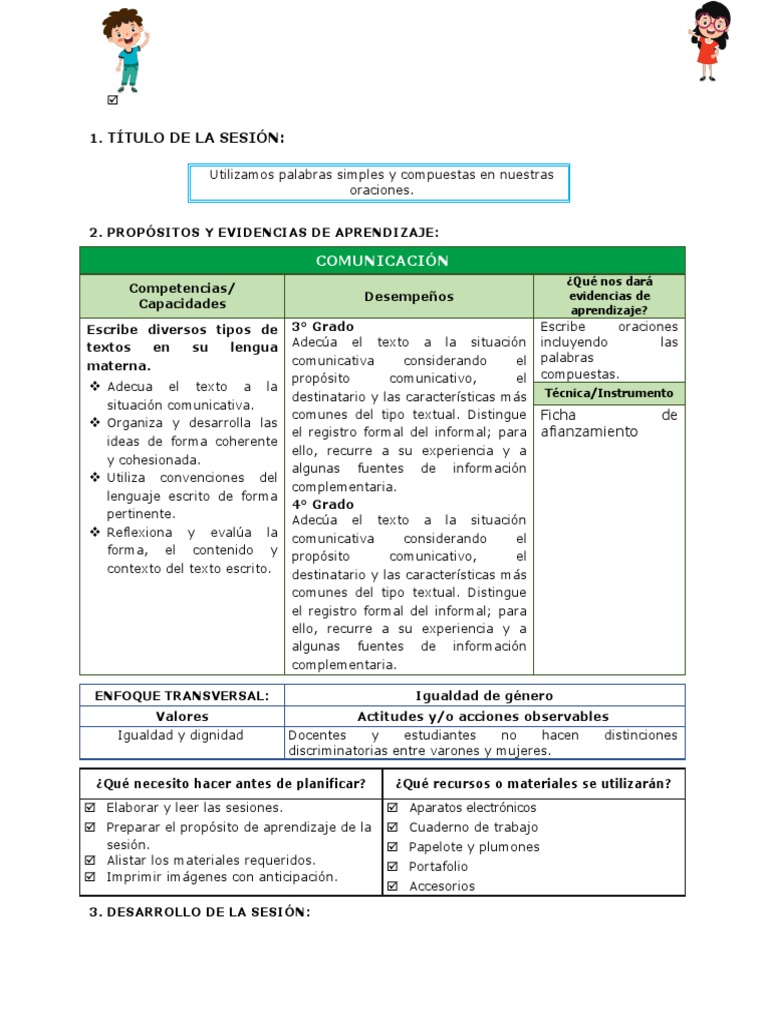 Título de La Sesión | PDF | Aprendizaje | Comunicación