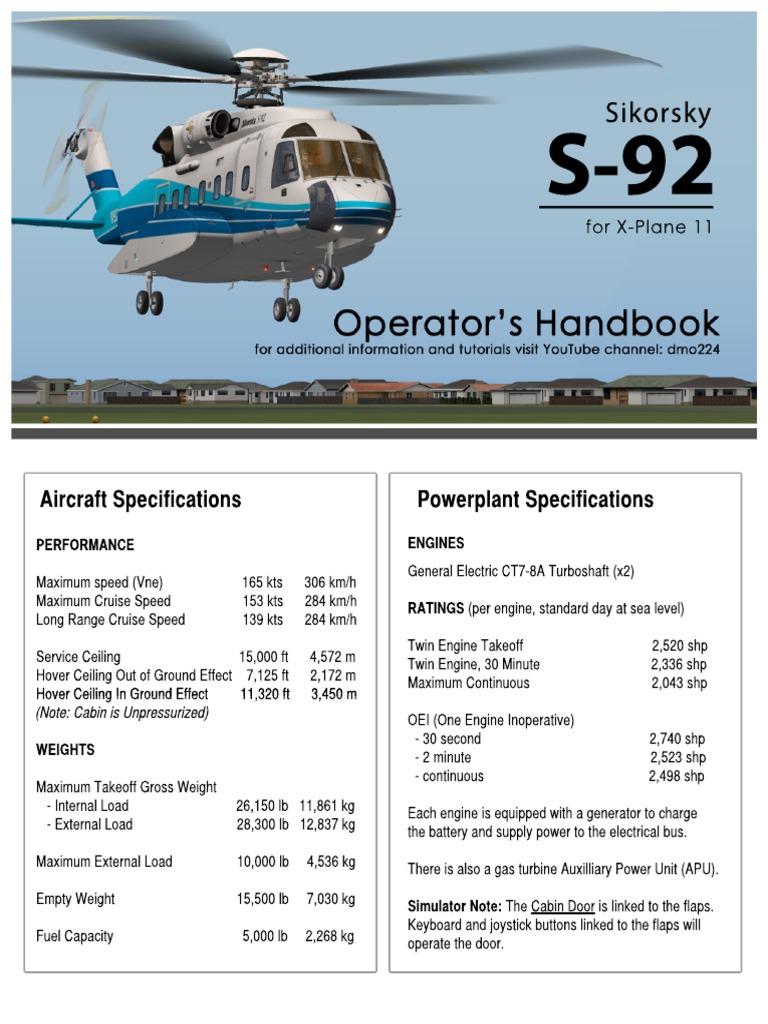 S92 Operators Handbook | PDF | Cockpit | Landing Gear