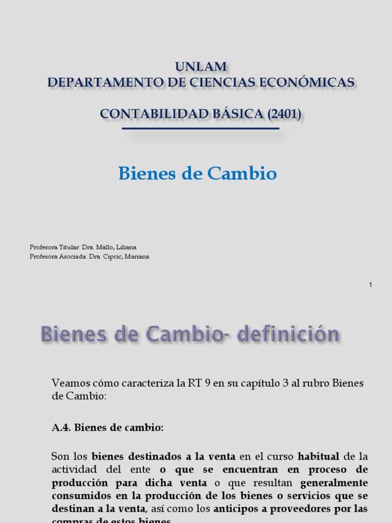 7 Bienes de Cambio | PDF | Costo | Inventario
