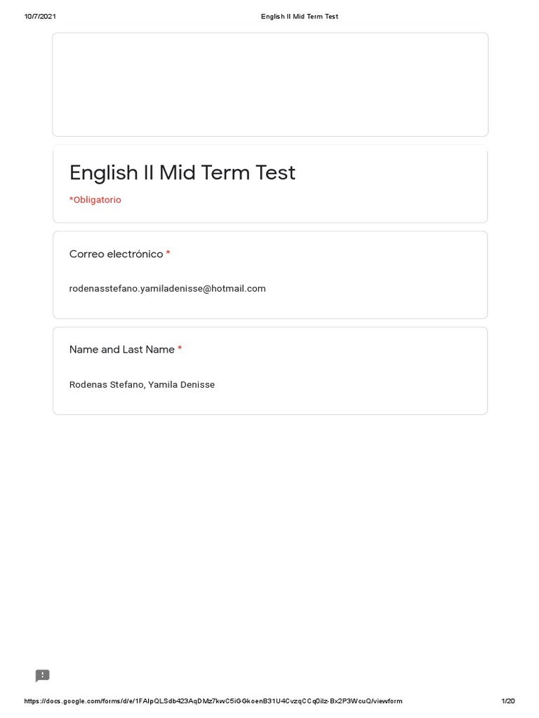 English II Mid Term Test Results | PDF | Robot | Robotics