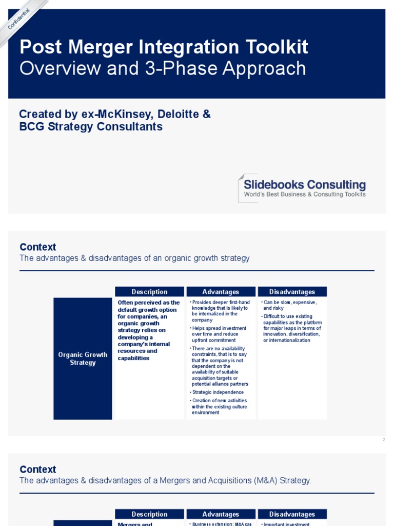 Post Merger Integration Toolkit - Overview and 3-Phase Approach ...