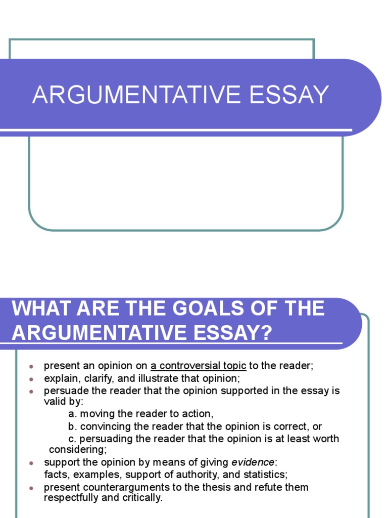 Argumentative Essay Powerpoint | PDF | Essays | Argument